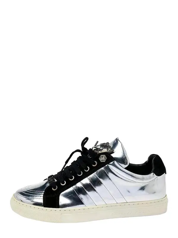 Philipp Plein Metallic Low-top Sneakers - Silver