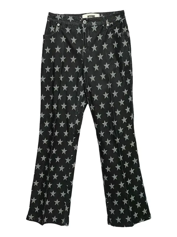 Moschino Star-print Flared Jeans - Black