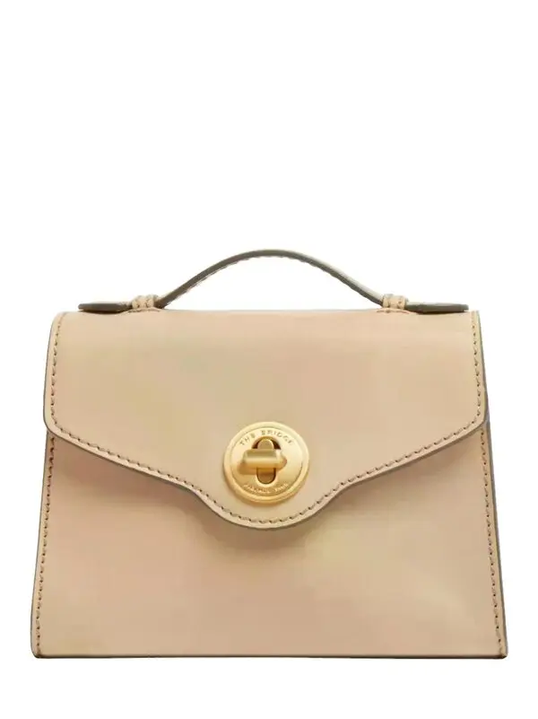 THE BRIDGE Leather Twist-lock Tote Bag - Neutrals