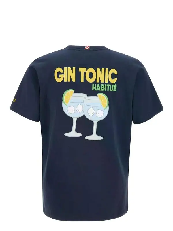 MC2 SAINT BARTH Graphic-print Logo-embroidered T-shirt - Blue