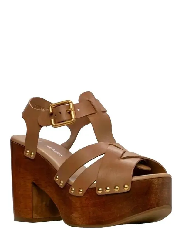 ANDREA CARRANO Studded Platform Sandals - Brown