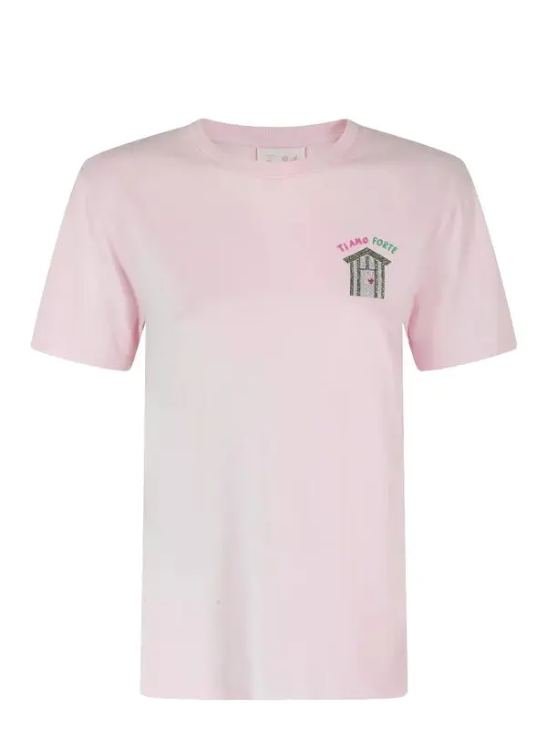 MC2 SAINT BARTH Emilie Rhinestone Embellished T-shirt - Pink