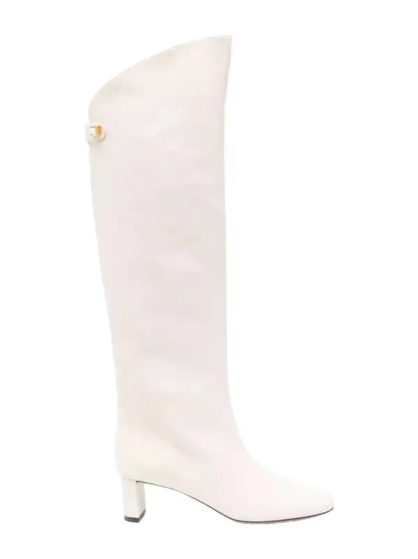 MAISON SKORPIOS 50mm Knee-high Leather Boots - Neutrals