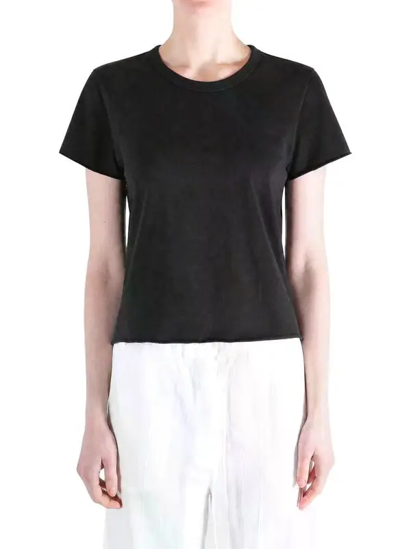Auralee Raw-edge Crewneck T-shirt - Black