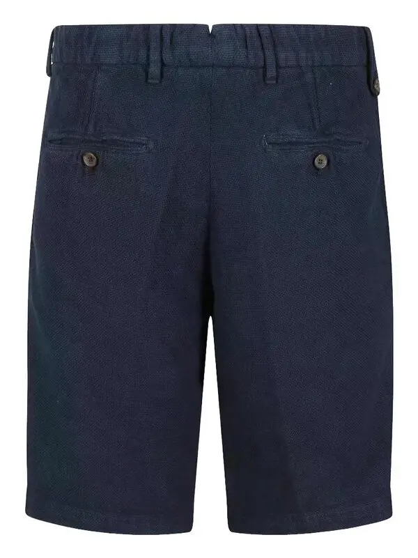 MYTHS Cotton Piqué Tailored Shorts - Blue