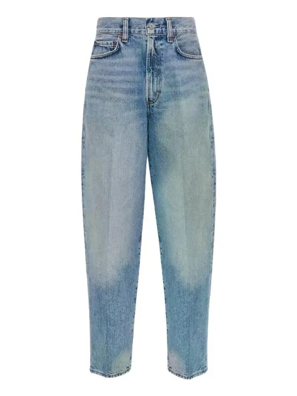 AGOLDE Faded-effect Tapered-leg Jeans - Blue