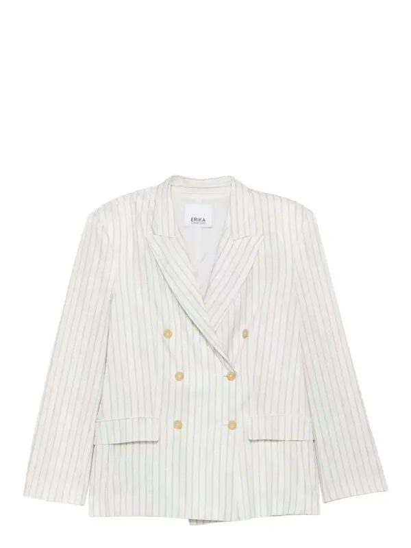 Erika Cavallini Pinstripe Double-breasted Jacket - Neutrals