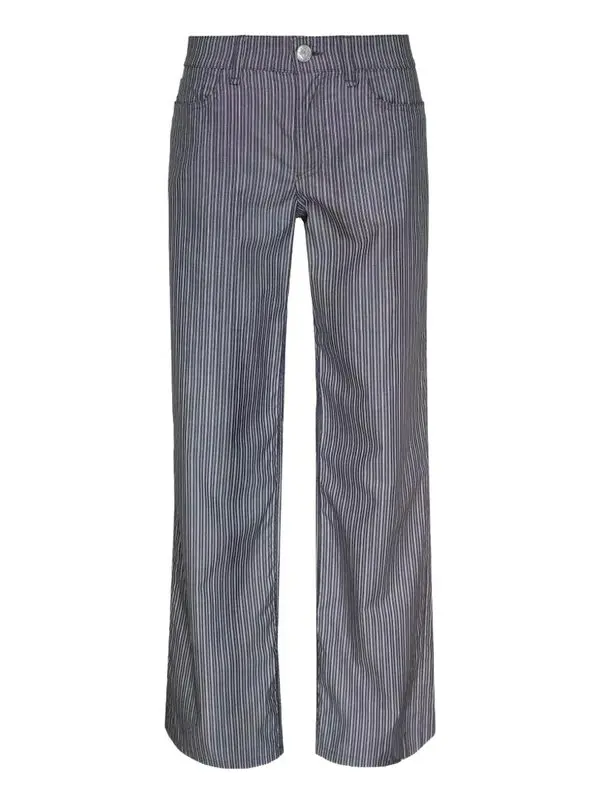 Rag & Bone Cam Striped Straight Trousers - Grey