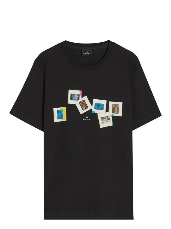 Paul Smith Slides Printed Cotton T-shirt - Black