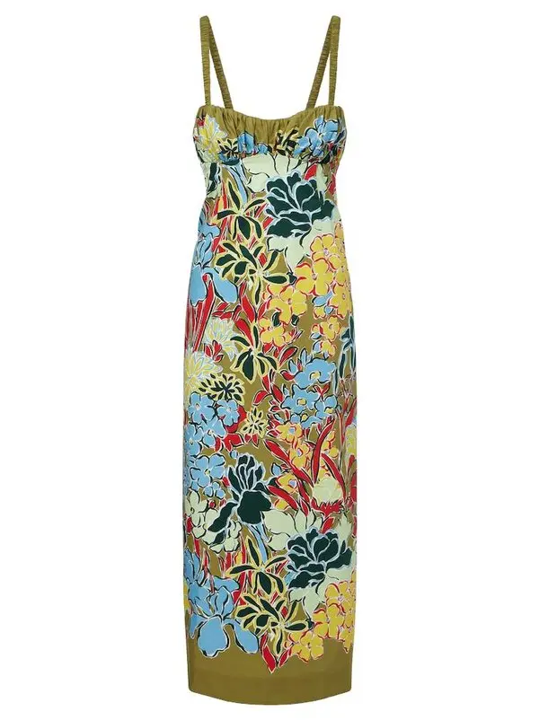 ALEMAIS Solstice Floral Cotton Midi Dress - Multicoloured