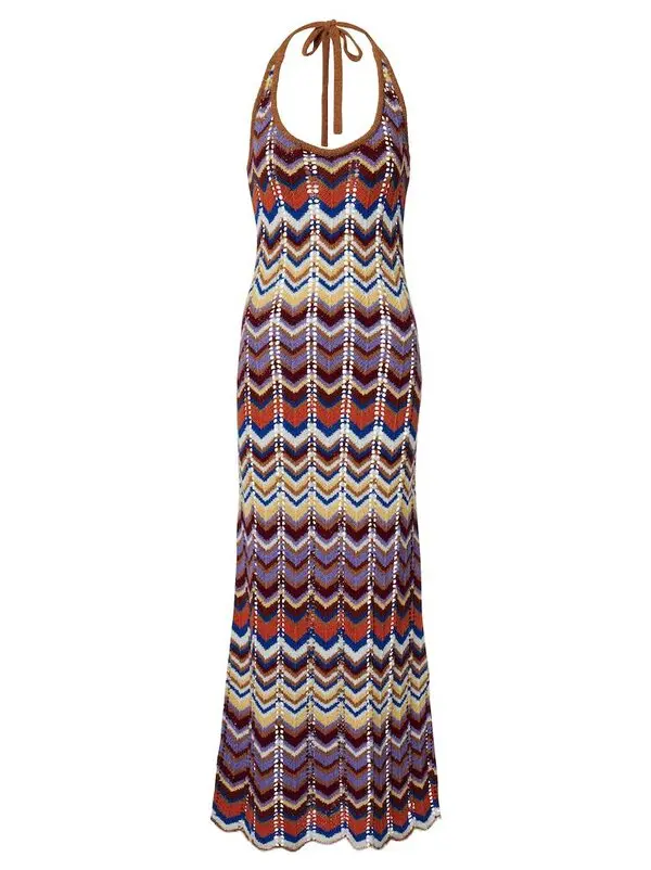 Faithfull The Brand Elisa Chevron Crochet Cotton-blend Maxi Dress - Multicoloured