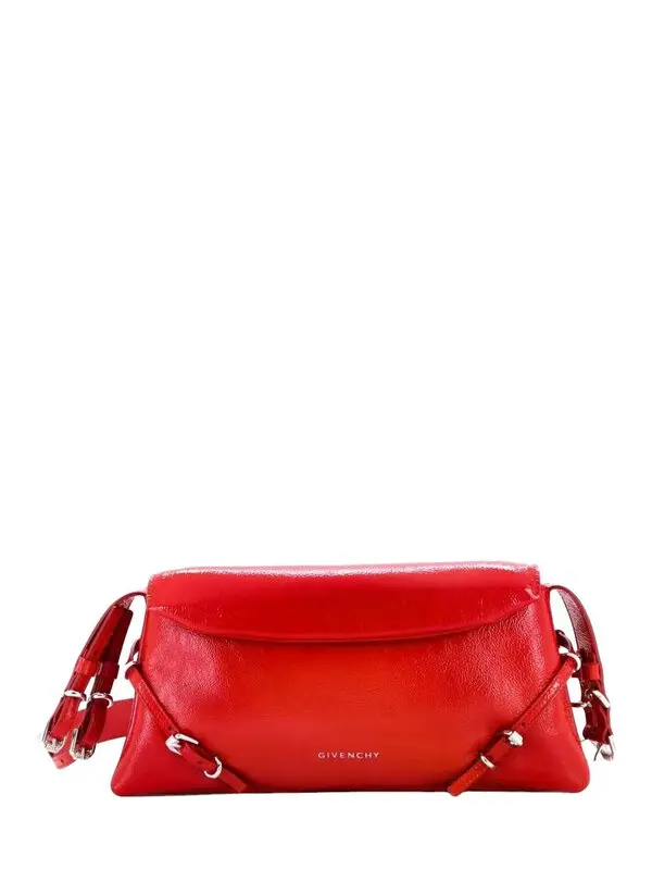 Givenchy Voyou Flap Bag Patent Small Shoulder Bag - Red
