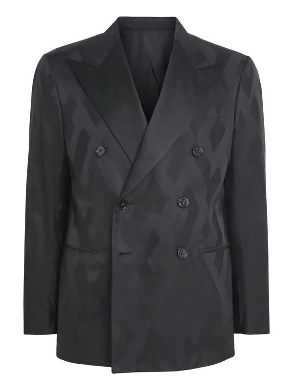 Ralph Lauren Purple Label Cotton-silk Double-breasted Kent Tuxedo Jacket - Black