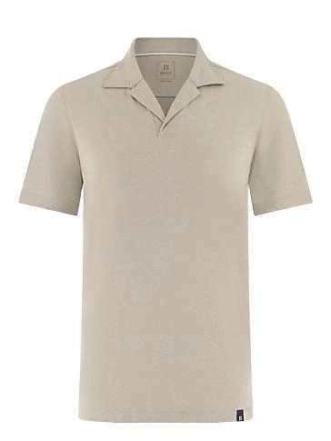 Boggi Milano Camp-collar Regular-fit Lyocell-blend Polo Shirt - Sand