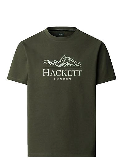 HACKETT Heritage Peaks Cotton-jersey T-shirt - Forest Green