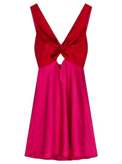 OMNES Maggy Cut-out Satin Mini Dress - Raspberry / Cherry