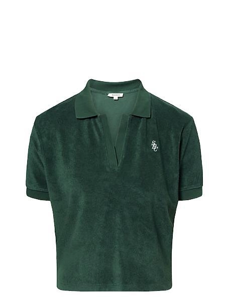 SPORTY & RICH Embroidered-logo Cotton-terry Polo Shirt - Forest