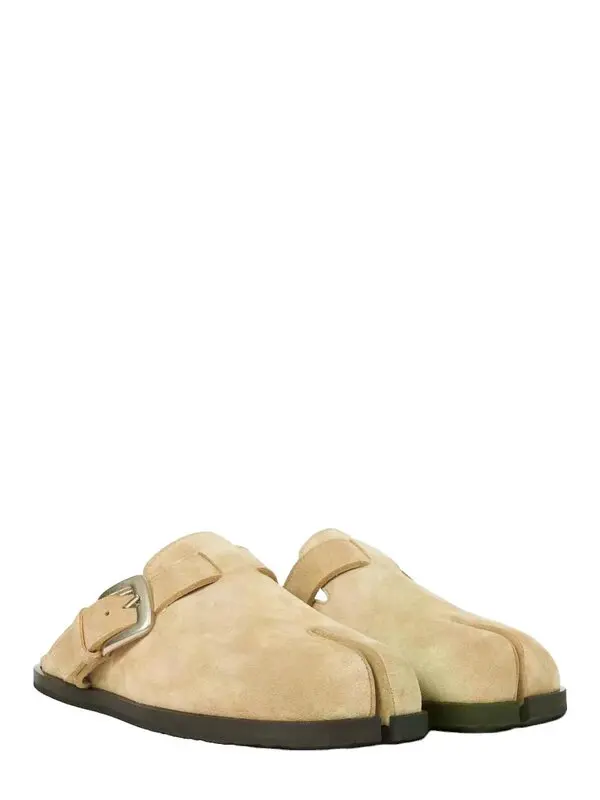 MAISON MARGIELA Tabi Suede Buckle Mules - Neutrals