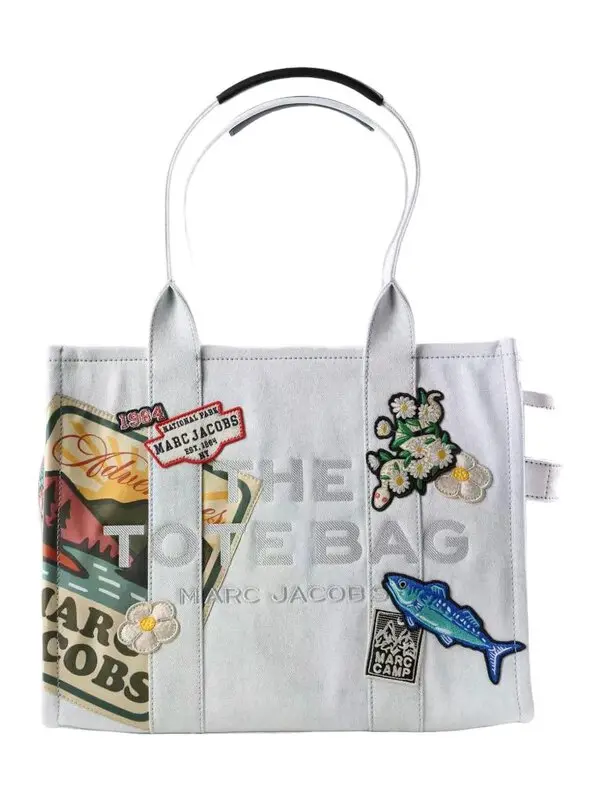 Marc Jacobs Large The Tote Patch-embellished Tote Bag - Grey