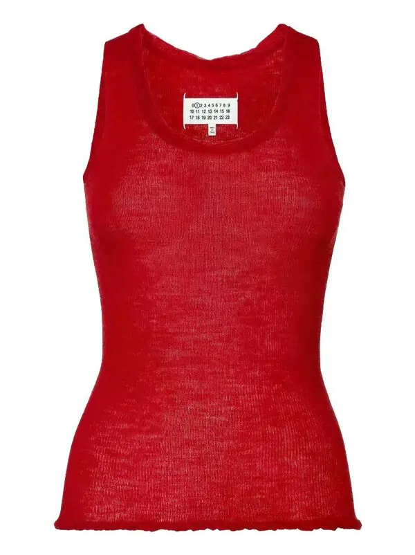 MAISON MARGIELA Knitted Vest Top - Red