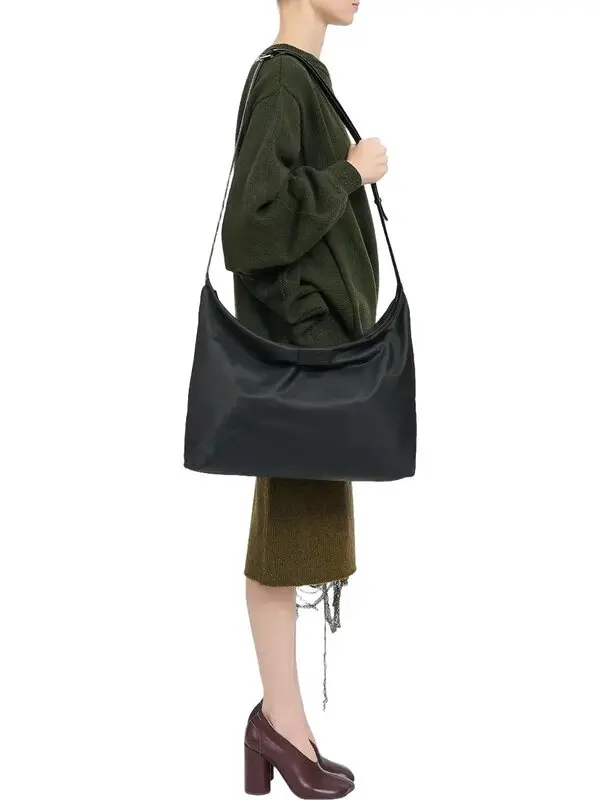MAISON MARGIELA Logo Patch Nylon Crossbody Bag - Black