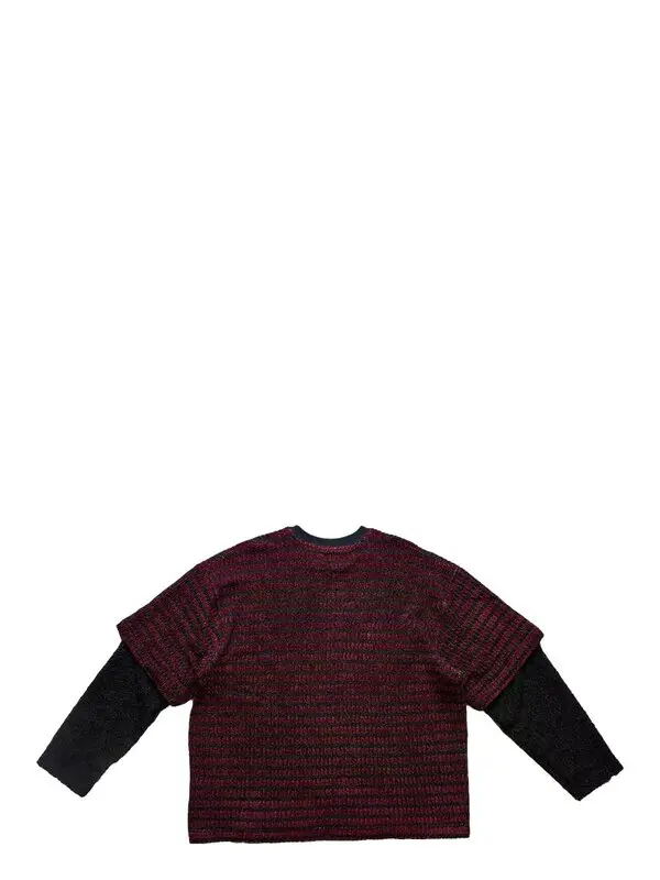 SONG FOR THE MUTE Striped Crew Neck Sweater - Red