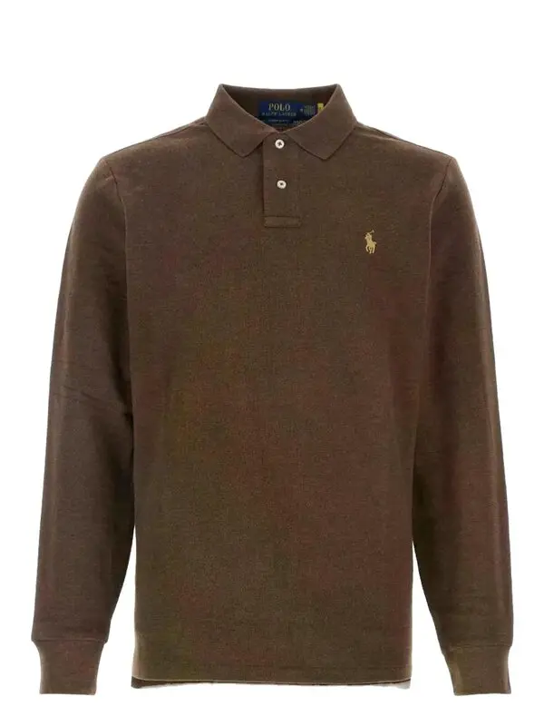 Polo Ralph Lauren Pony-embroidered Long-sleeve Polo Shirt - Black