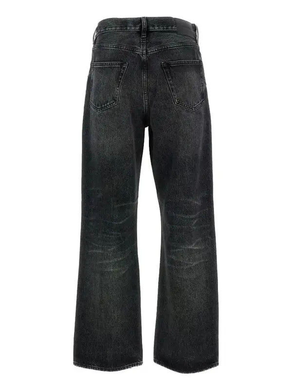 SUNFLOWER Kick-flare Raw-denim Jeans - Black