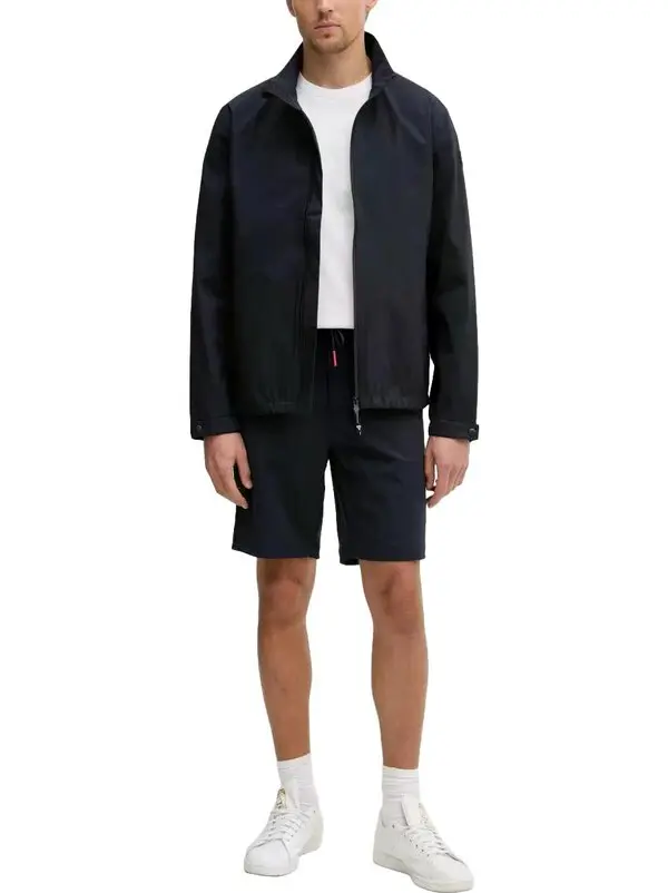 Guess Zip-up Jacket With Logo Patch - Blue