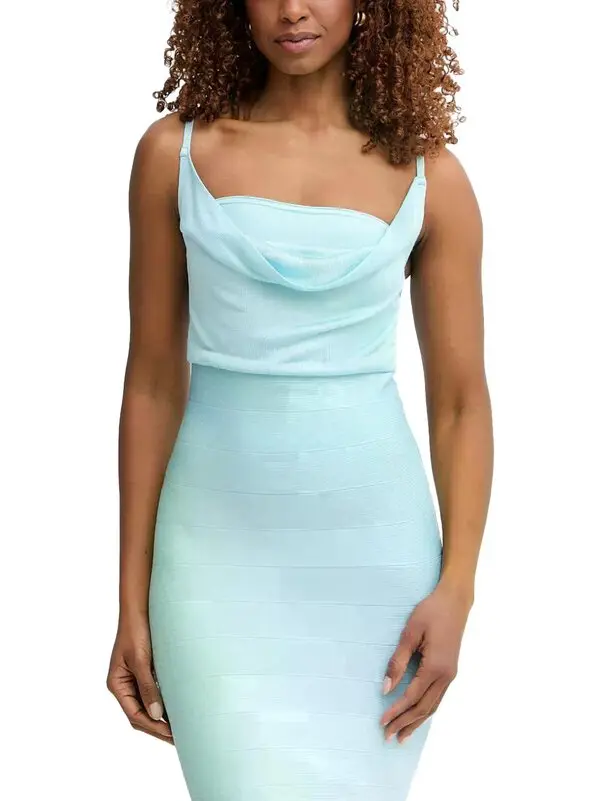 Guess Cowl Neck Mini Dress - Blue