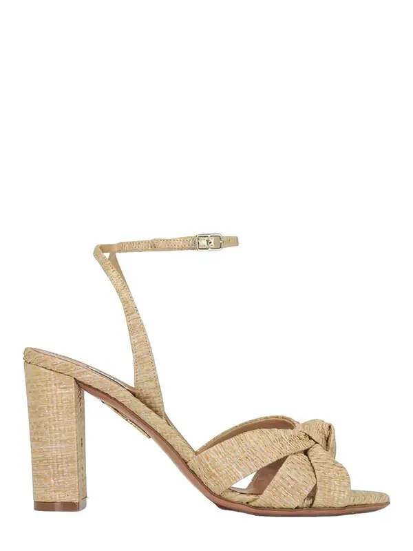 AQUAZZURA Metallic Detail Knot Sandals - Neutrals