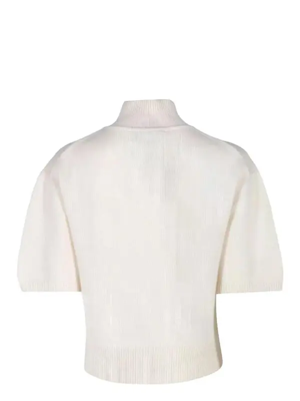 Brandon Maxwell Kinley Short-sleeve Sweater - Neutrals
