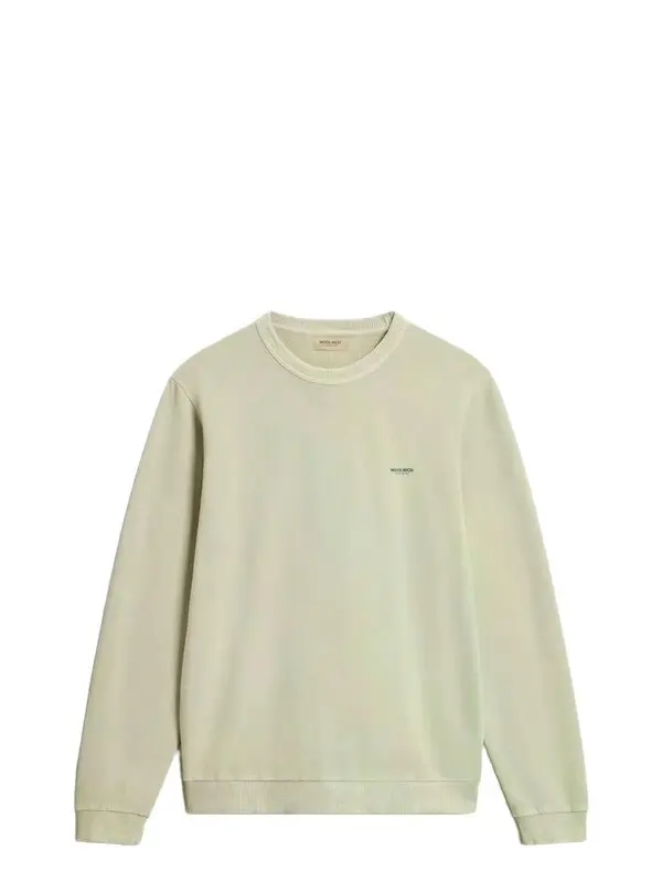 Woolrich Garment-dyed Logo-print Crew Neck Sweater - Neutrals