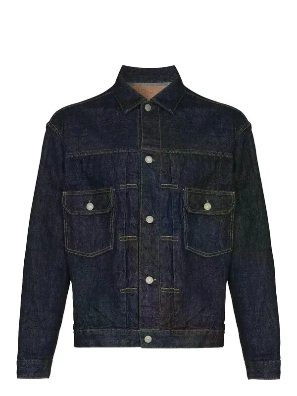 ORSLOW Contrast-stitched Denim Trucker Jacket - Blue