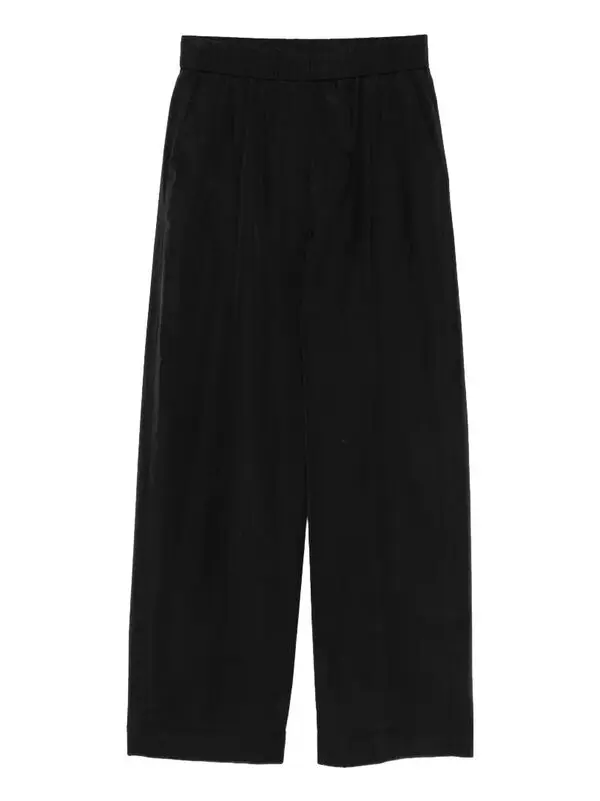 Peserico Elasticated Waistband Turned-up Cuff Trousers - Black
