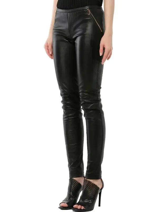 Emilio Pucci Zip-detail Leather Trousers - Black