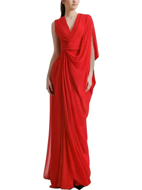 GEMY MAALOUF Draped Cape-style Dress - Red