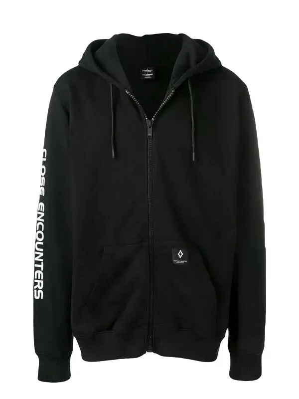 COUNTY OF MILAN Marcelo Burlon Zip Hoodie With Print Detail - Black