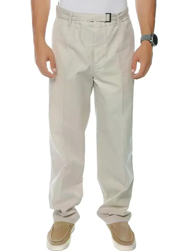 Emporio Armani Belted Straight-leg Trousers - Neutrals