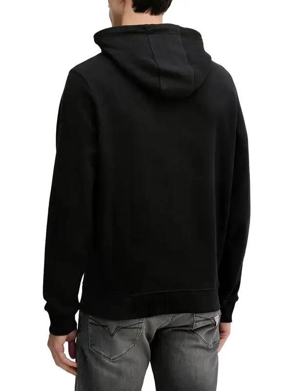 Guess Logo Embroidered Hoodie - Black