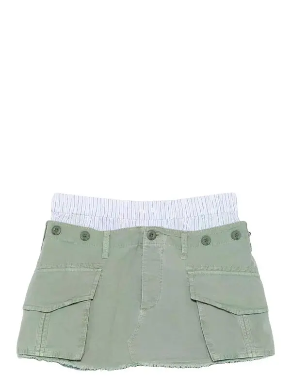 Alexander Wang Cargo Raw-cut Hem Mini Skirt - Green
