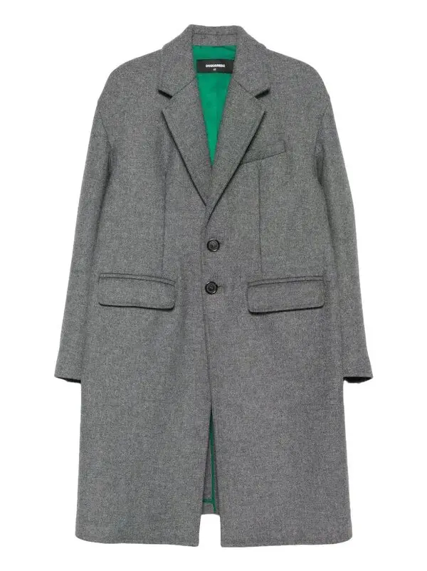 Dsquared2 Single-breasted Notched-lapel Coat - Grey