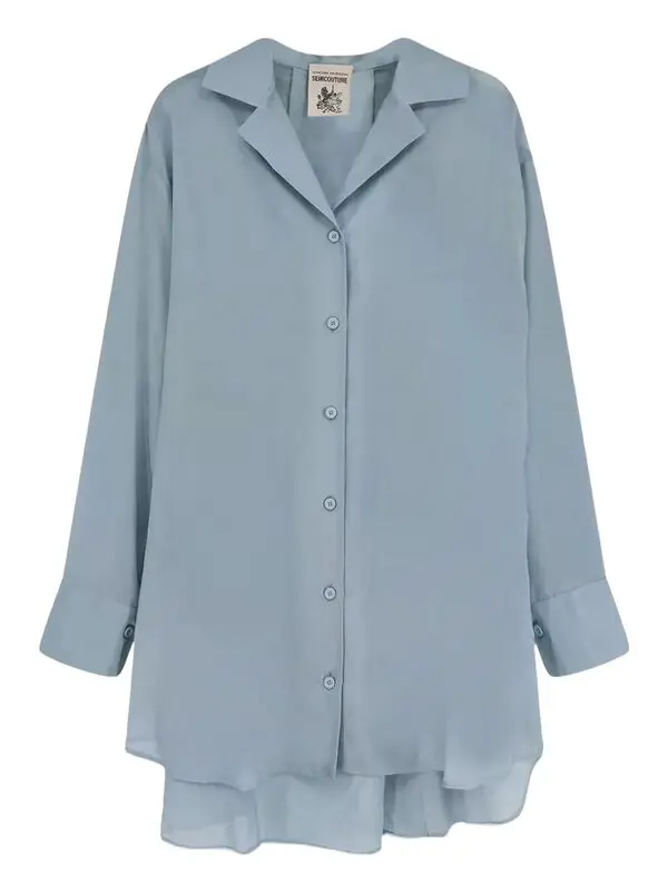 SEMICOUTURE Rachelle Oversized Shirt - Blue