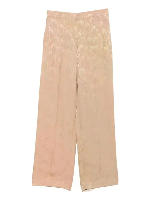 Stella McCartney Leopard-print Jacquard Wide-leg Trousers - Brown