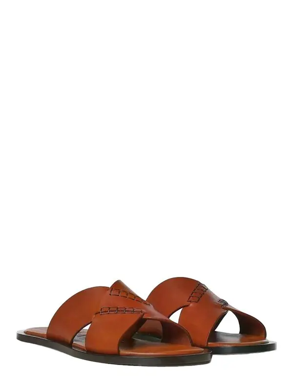 Loewe Crossover-strap Whipstitched Sandals - Brown