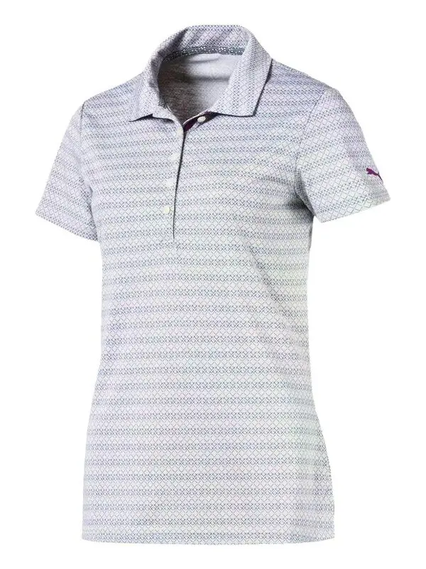 PUMA Geometric Print Polo Shirt - Grey
