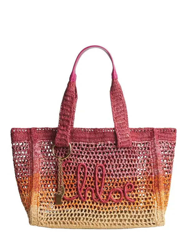 Chloé Raffia Summer Banana East-west Tote Bag - Orange