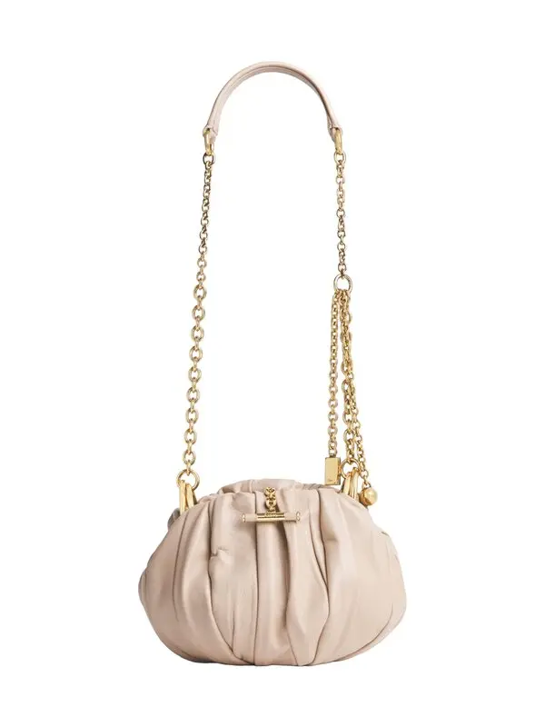 Chloé Leather Plissé Shoulder Bag - Brown