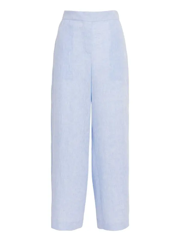 Lafayette 148 New York Linen Wide-leg Trousers - Blue