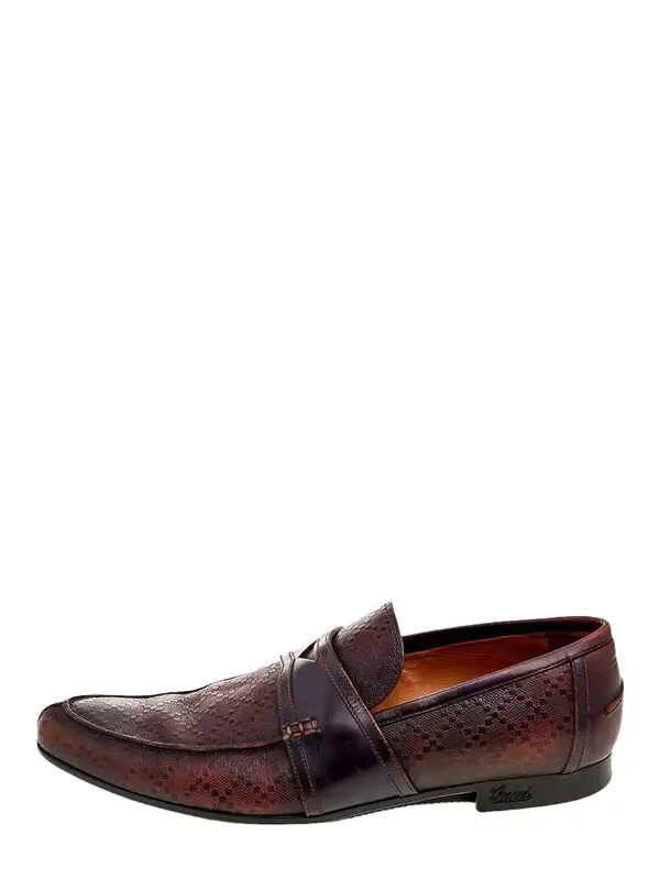 Gucci Hilary Diamante-embossed Penny Loafers - Brown